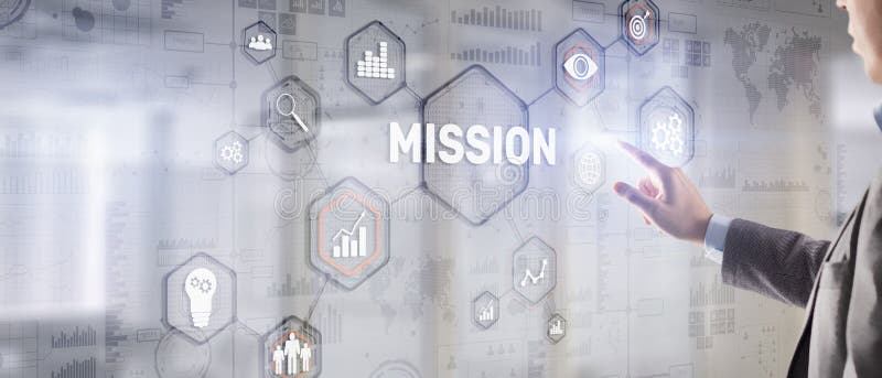 Mission Concept. Finacial Success Chart Concept on Virtual Screen ...