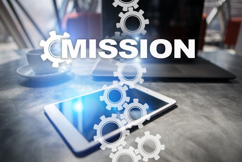 Mission Concept on the Virtual Screen. Business Concept Stock Image ...