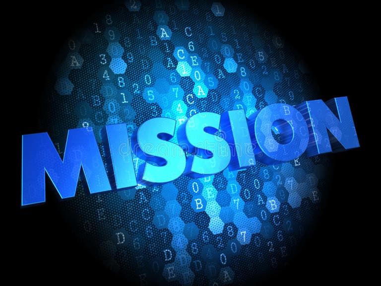 Mission on Dark Digital Background. Stock Image - Image of pixel, plan ...