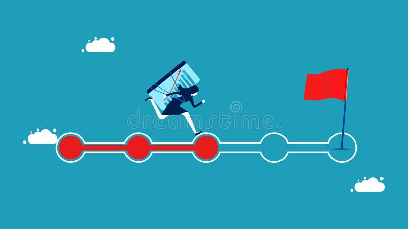 Mission for Future Growth. Progressive Businessman Running on the ...