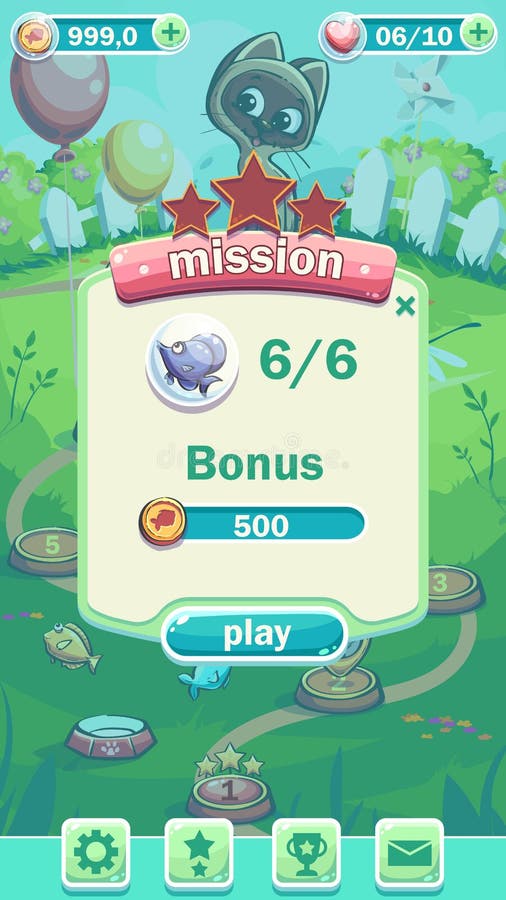 Game Window for Mission Computer App Stock Vector - Illustration of ...