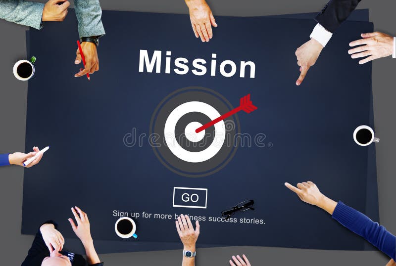 Mission Goals Target Aspirations Motivation Strategy Concept Stock ...