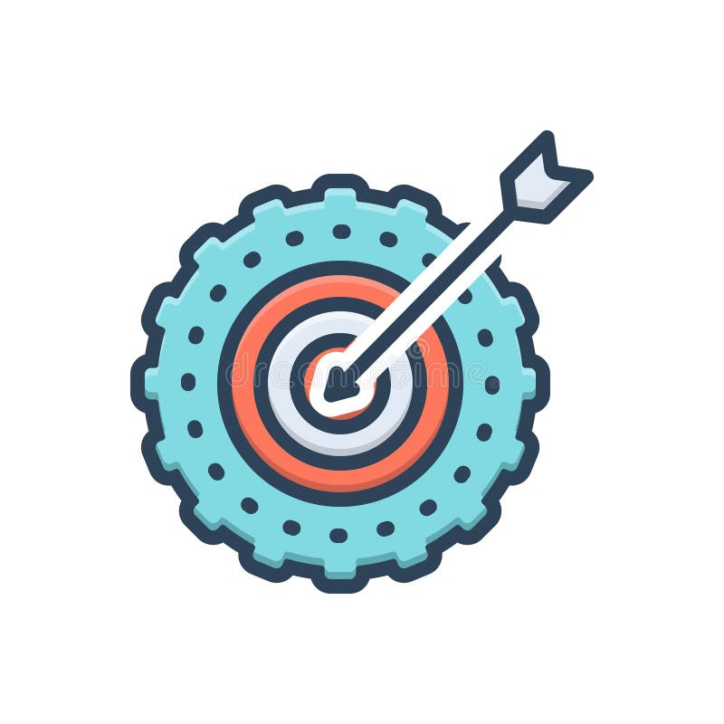 Color Illustration Icon for Mission, Arrow and Center Stock ...