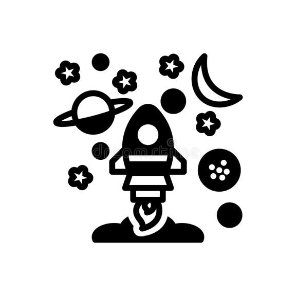 Black Solid Icon for Mission, Assignment and Spacecraft Stock Vector ...
