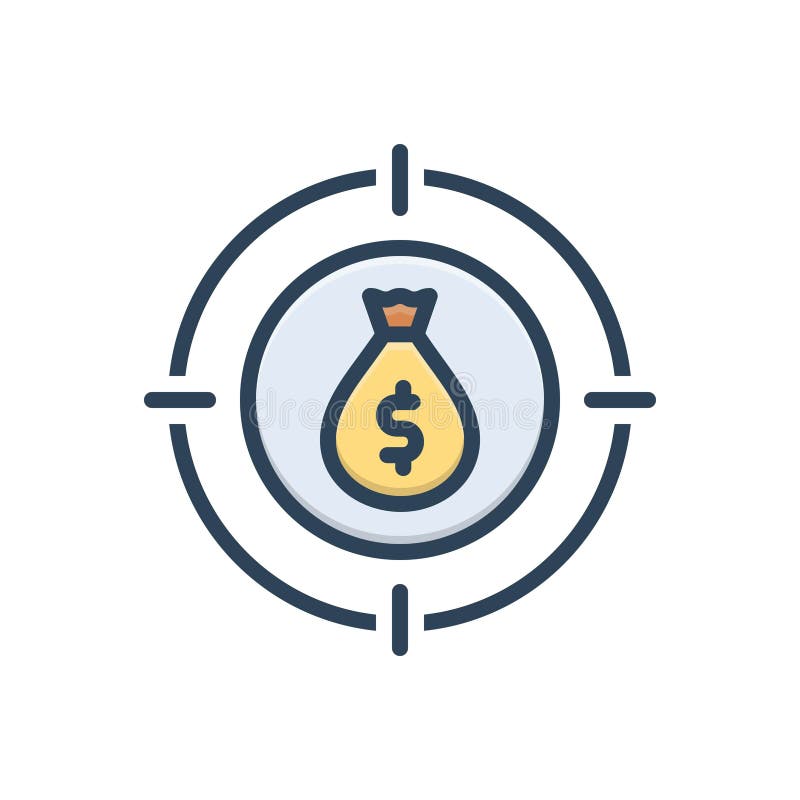 Color Illustration Icon for Mission, Money and Target Stock ...