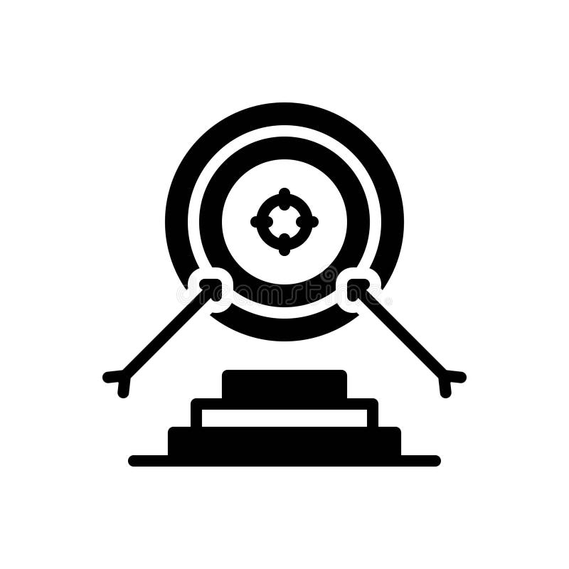 Black Solid Icon for Mission, Target and Goal Stock Vector ...