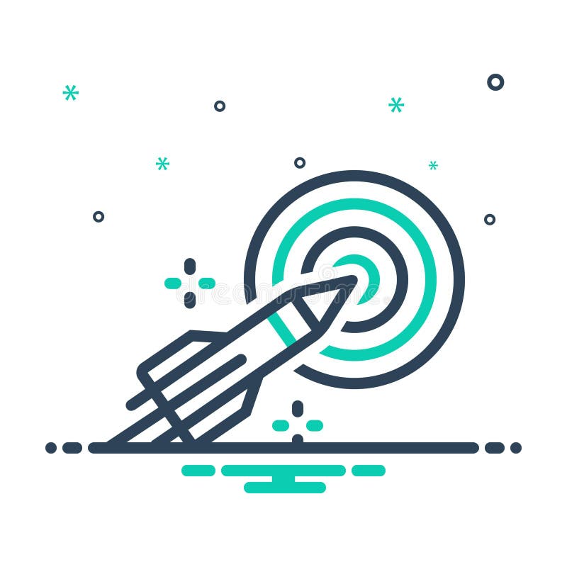 Mix Icon for Mission, Target and Spacship Stock Illustration ...