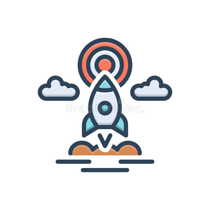 Color Illustration Icon for Mission, Target and Spacecraft Stock Vector ...