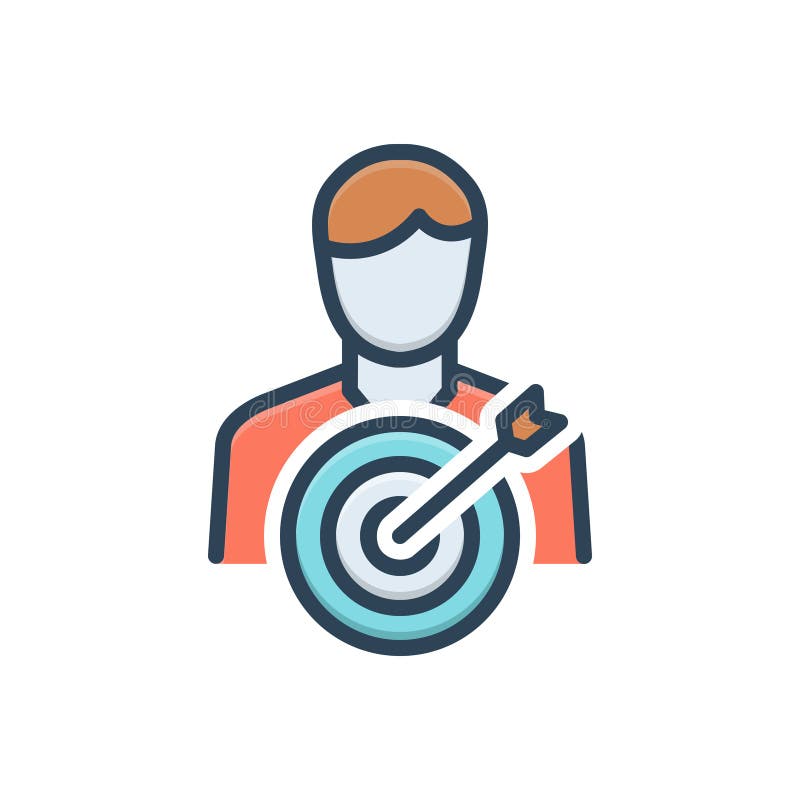 Color Illustration Icon for Mission, Task and Aim Stock Illustration ...