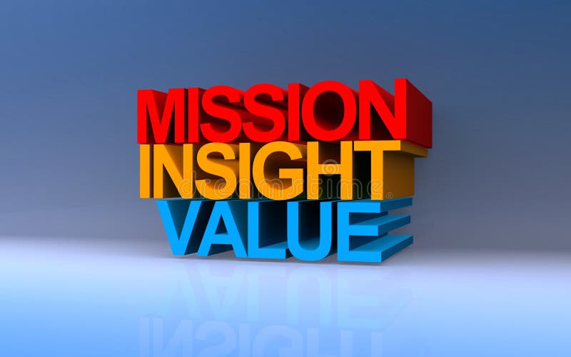 Mission Insight Value on Blue Stock Illustration - Illustration of word ...