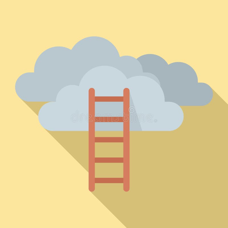 Mission Ladder Cloud Icon, Flat Style Stock Vector - Illustration of ...