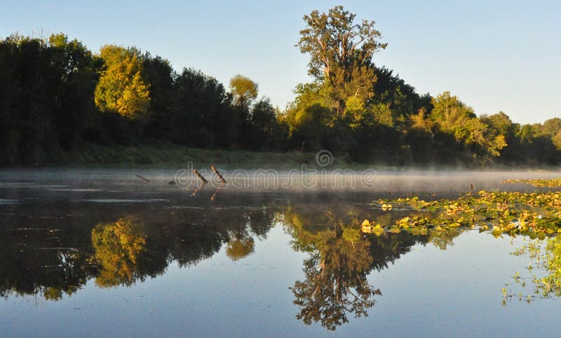 Mission Lake Reflection stock photo. Image of calm, mist - 50533438
