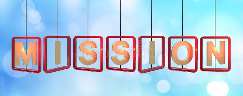 Mission letters hanging stock illustration. Illustration of innovation ...