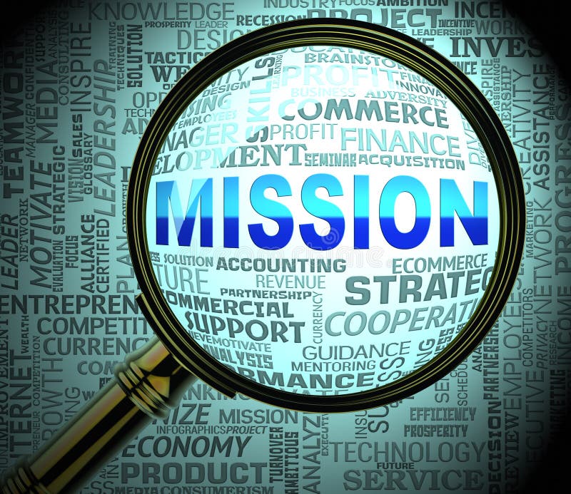 Magnifier Vision Shows Missions Plan and Target Stock Illustration ...