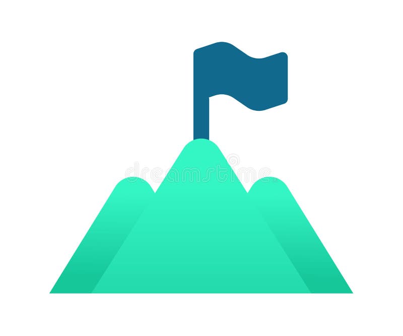 Mission Milestone Flag Single Isolated Icon with Gradient Style Stock ...