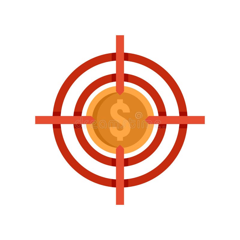 Mission Money Target Icon Flat Isolated Vector Stock Vector ...