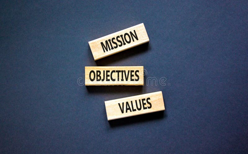 Mission Objectives Values Symbol. Concept Words Mission Objectives ...