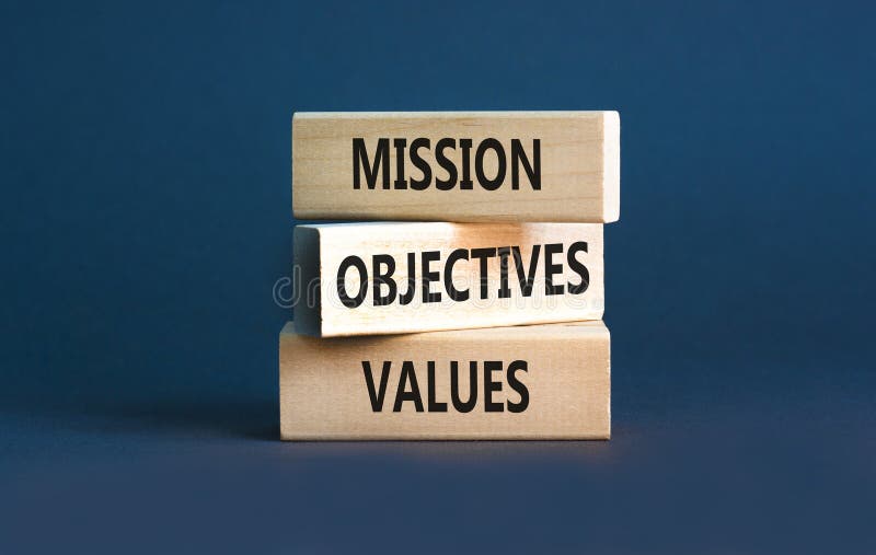 Mission Objectives Values Symbol. Concept Words Mission Objectives ...