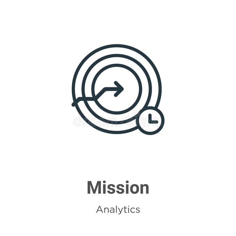 Mission Outline Vector Icon. Thin Line Black Mission Icon, Flat Vector ...