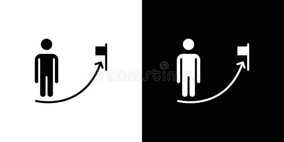 Mission Path Icon Linear Logo Isolated Stock Vector - Illustration of ...