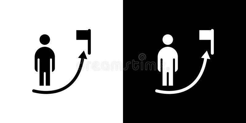 Mission Path Icon Logo Set Vector Stock Vector - Illustration of ...