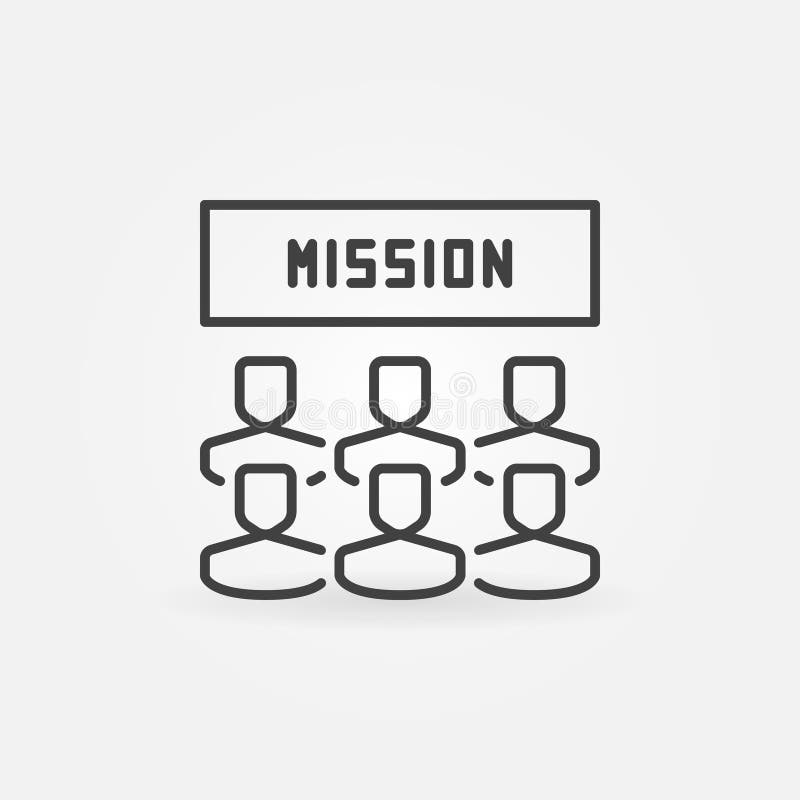 Mission and People Vector Linear Icon or Sign Stock Vector ...