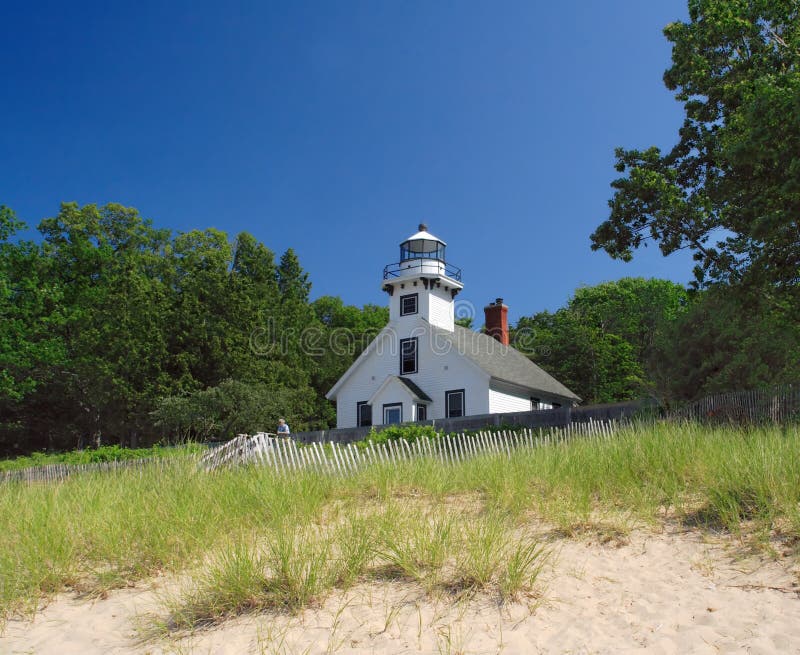 Old Mission Point Lighthouse Traverse City Stock Image - Image of ...