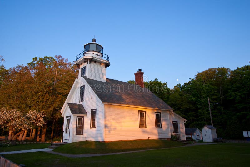 Old Mission Point Lighthouse Stock Photo - Image of traverse, mission ...