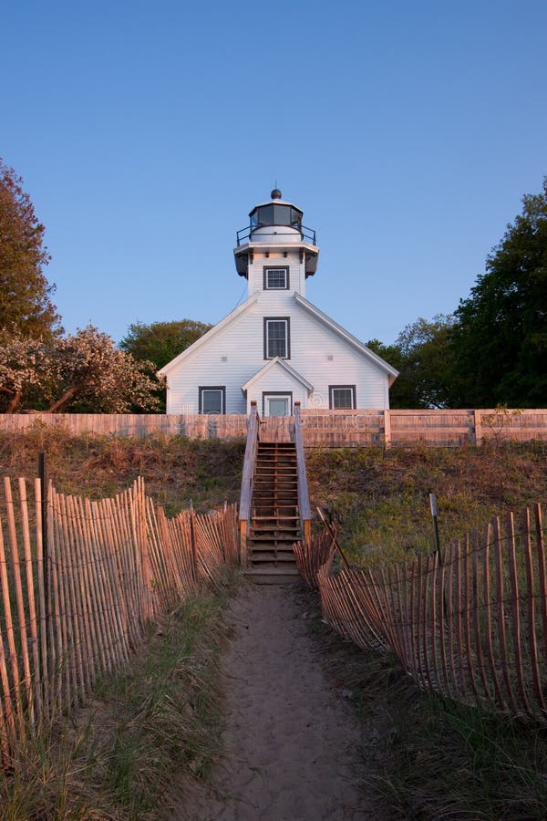 Old Mission Point Lighthouse Stock Photo - Image of traverse, mission ...