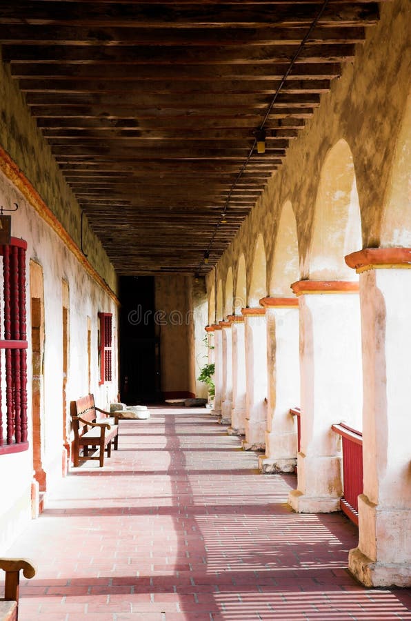 Old Spanish Mission Porch stock image. Image of historic - 8363899