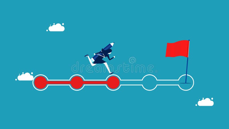 Learning Progress. Businessman with Laptop on Growing Stack of Books ...