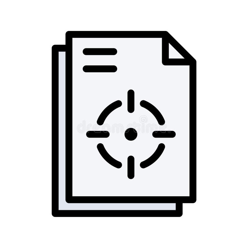 Mission Statement Icon Purposeful Design in Flat Line Color Style Stock Vector - Illustration of ...