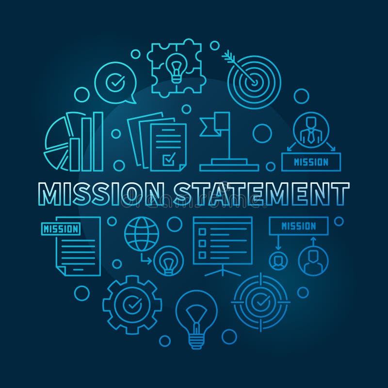 Mission Statement Vector Round Blue Outline Illustration Stock Vector ...