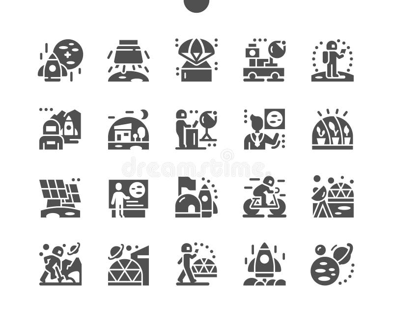 Mission To Mars. Rover Explorer. Human Base. Stock Vector ...