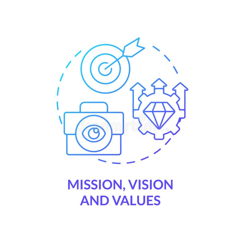 Mission, Vision and Values Blue Gradient Concept Icon Stock Vector ...