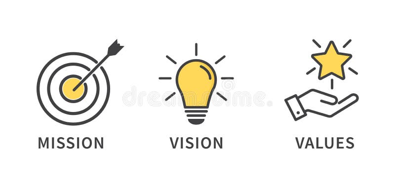 Mission, Vision and Values Icon. Organization Mission. Success and ...