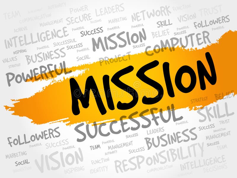 MISSION word cloud stock illustration. Illustration of competence ...