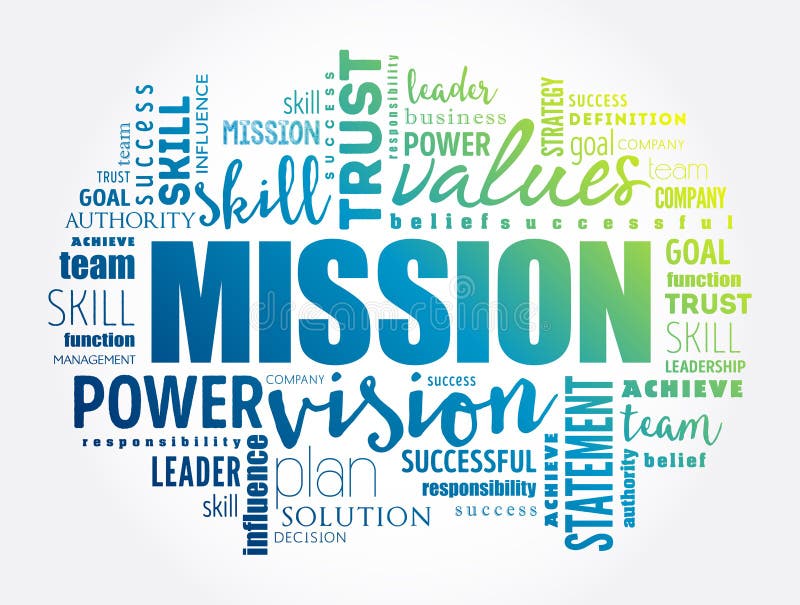 Mission word cloud collage stock illustration. Illustration of ...
