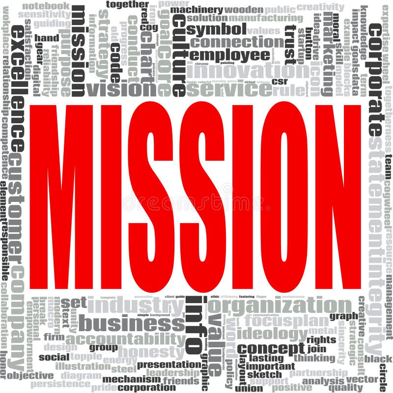 Mission word cloud stock illustration. Illustration of business - 111568631