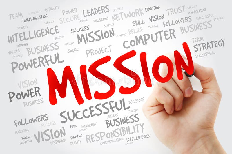 MISSION Word Cloud with Marker, Business Concept Background Stock Photo ...