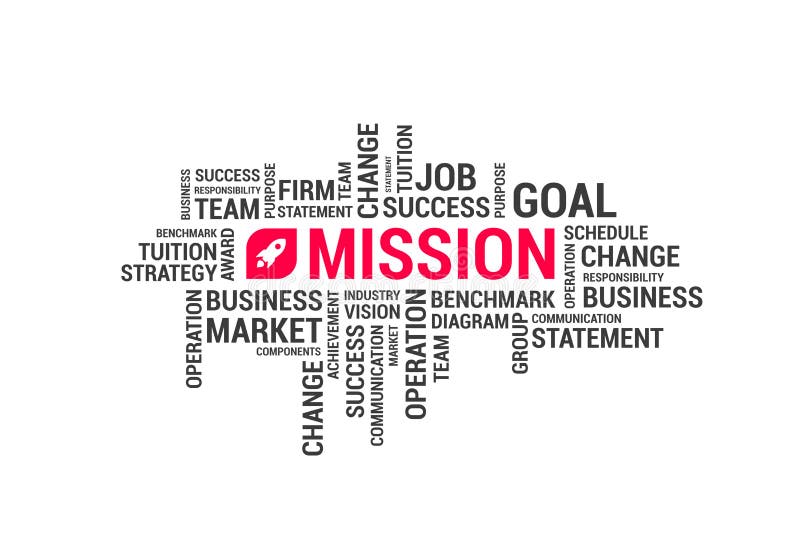 Mission Word Cloud stock vector. Illustration of goal - 200479566
