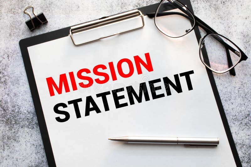 Text Mission Statement on White Paper Written on Notebook Stock Image ...