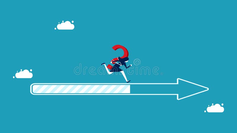 Missions and Progress in Solving Problems. Businesswoman with a ...