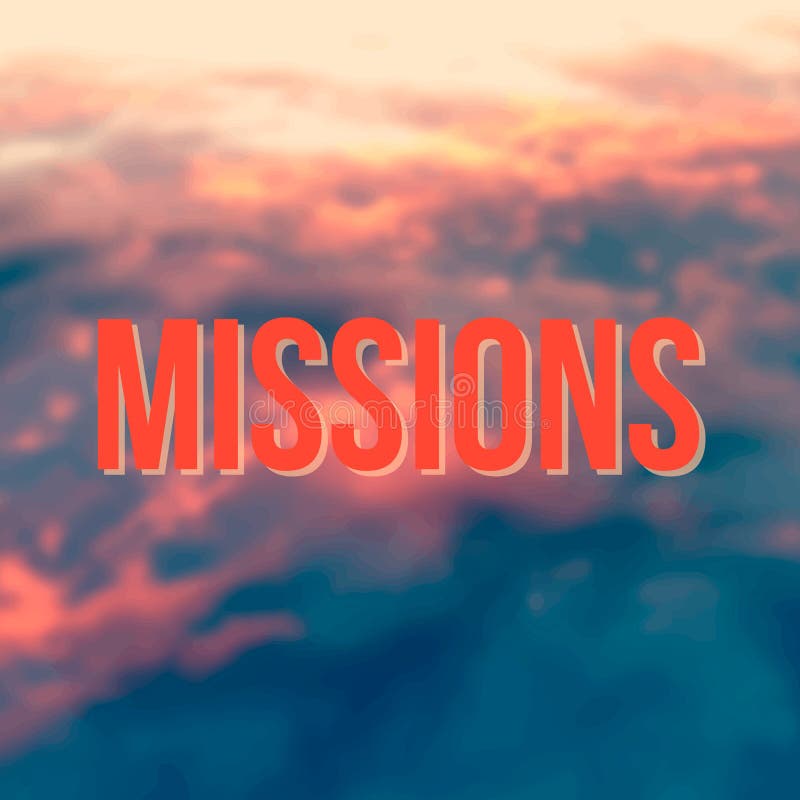 Missions - on the Red Sky Blured Background Stock Image - Image of ...