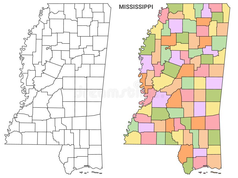Mississippi S Counties Map and Congressional Districts since 2023 Map ...