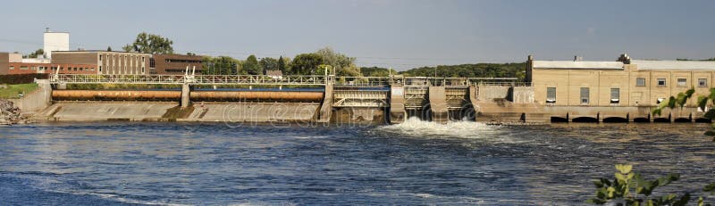 Mississippi Dam Panorama stock image. Image of control - 6516071