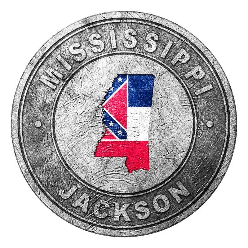 Mississippi Flag Button with Map Stock Illustration - Illustration of ...