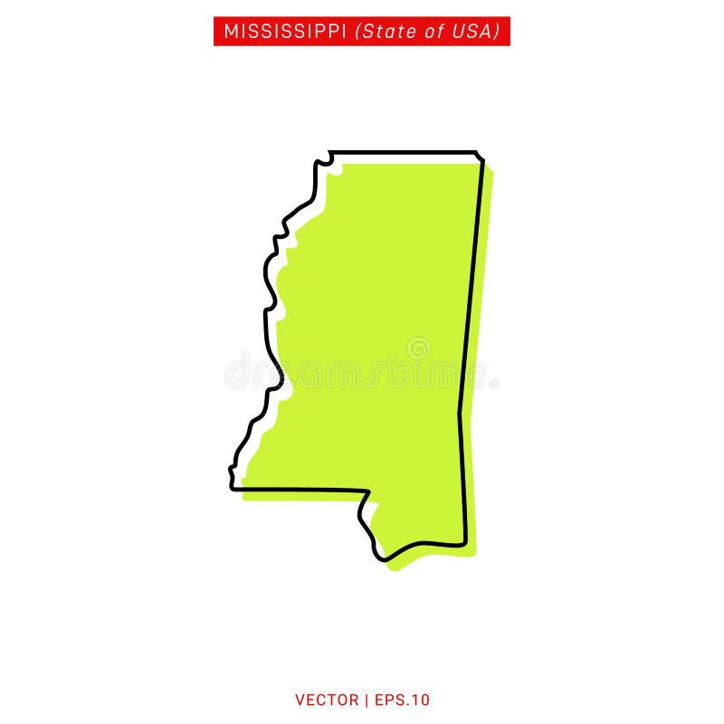 Mississippi Map Vector Design Template. Stock Vector - Illustration of ...
