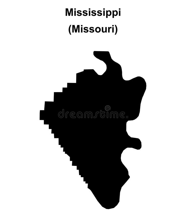 Mississippi outline map stock vector. Illustration of counties - 357454600