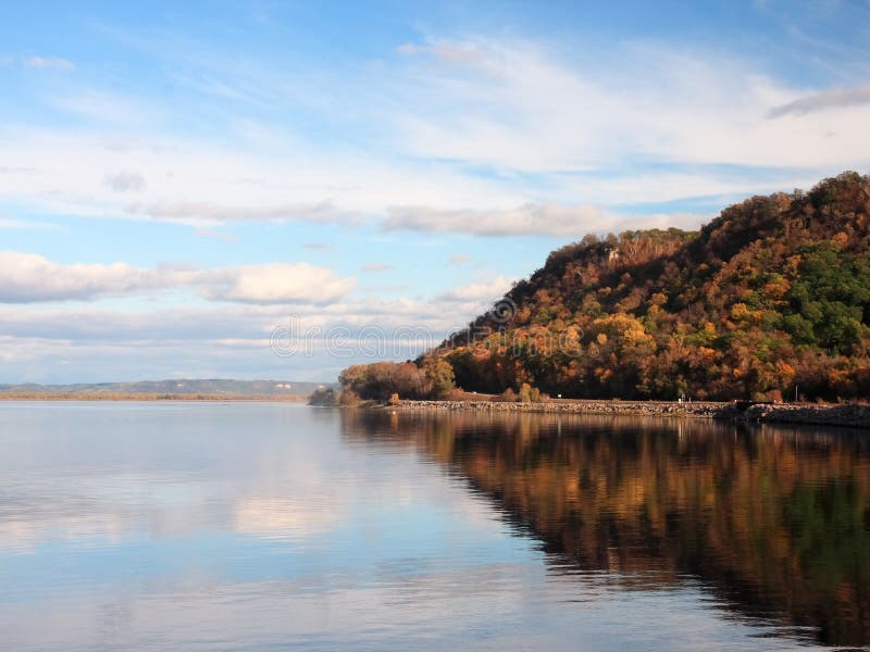 Mississippi River at Fall in Minnesota Stock Photo - Image of autumn ...